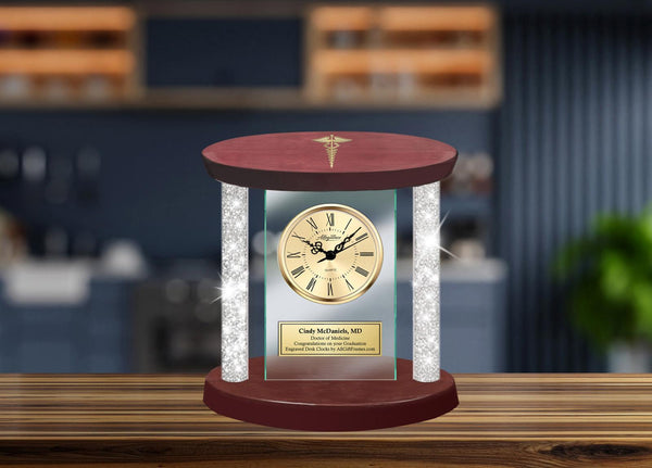 Medical caduceus desk clock doctor medicine physician retirement nurse